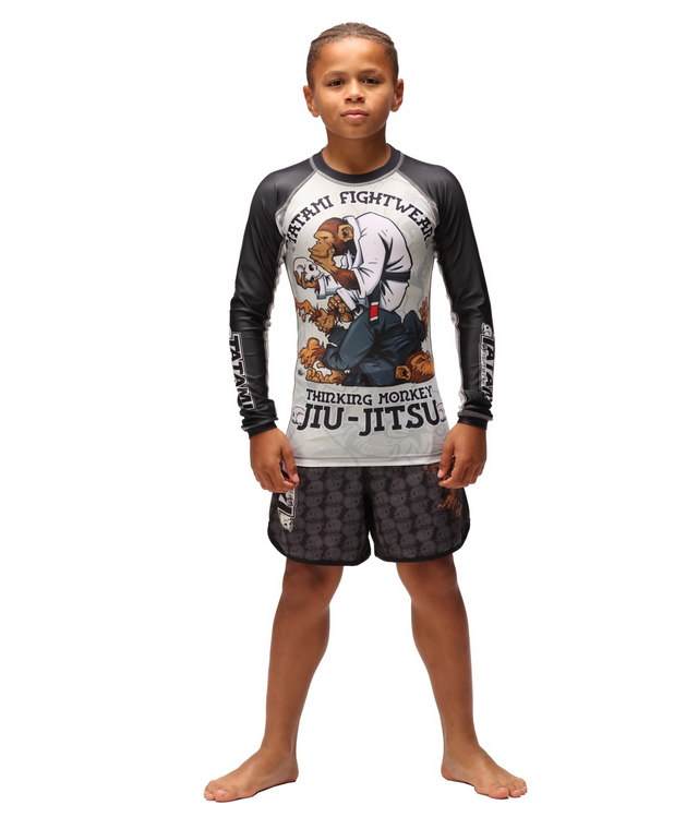 thinking monkey rash guard